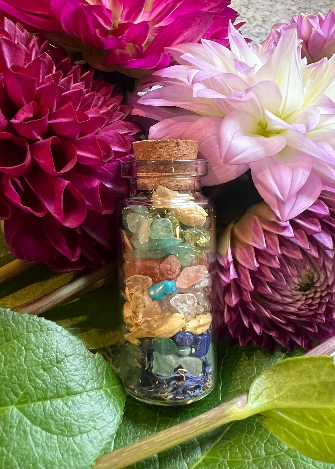 Crystals & Herbs Magic Spell Jar ~ Healing, Balance, Protection ...