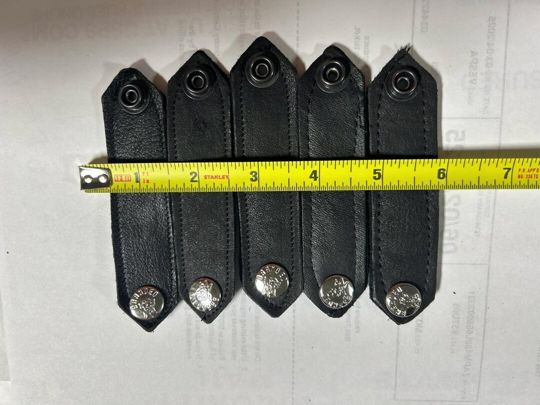 5 Leather Vest Extenders 1" Wide, 4"snap to Snap Four Ounce Cow Hide ...