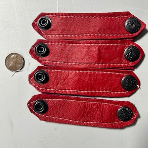 Red Leather Vest Extenders 1" Wide, 4"snap to Snap - Etsy
