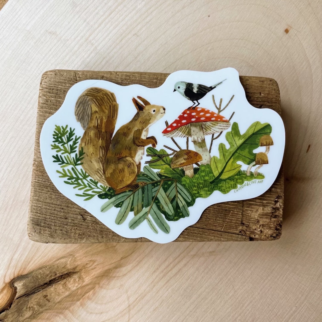Forage Squirrel Sticker | Premium Die Cut Vinyl Stickers | for Laptops ...