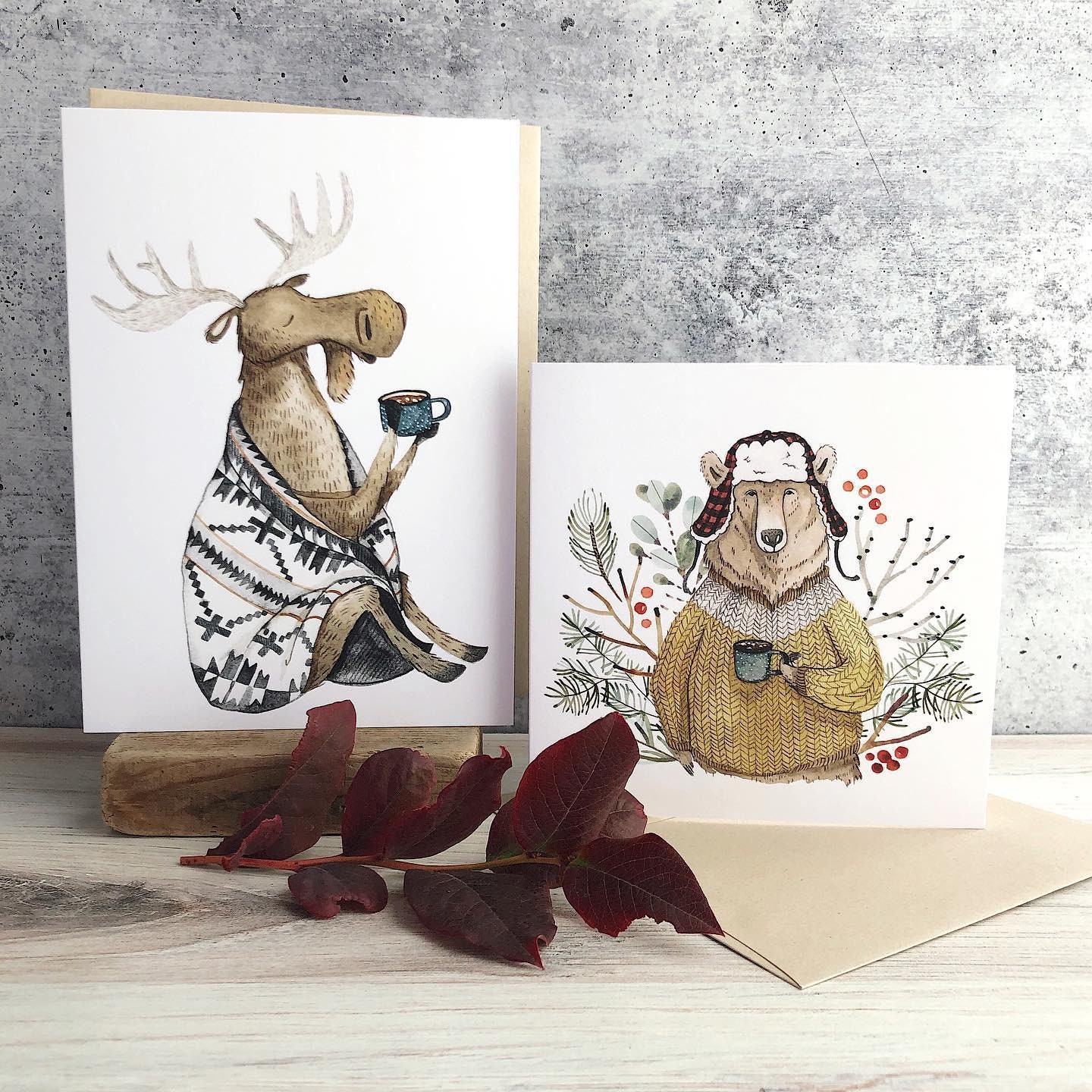 Cozy Moose Card | Outdoor Cards, Hot Cocoa Cards, Woodland Animal Cards ...
