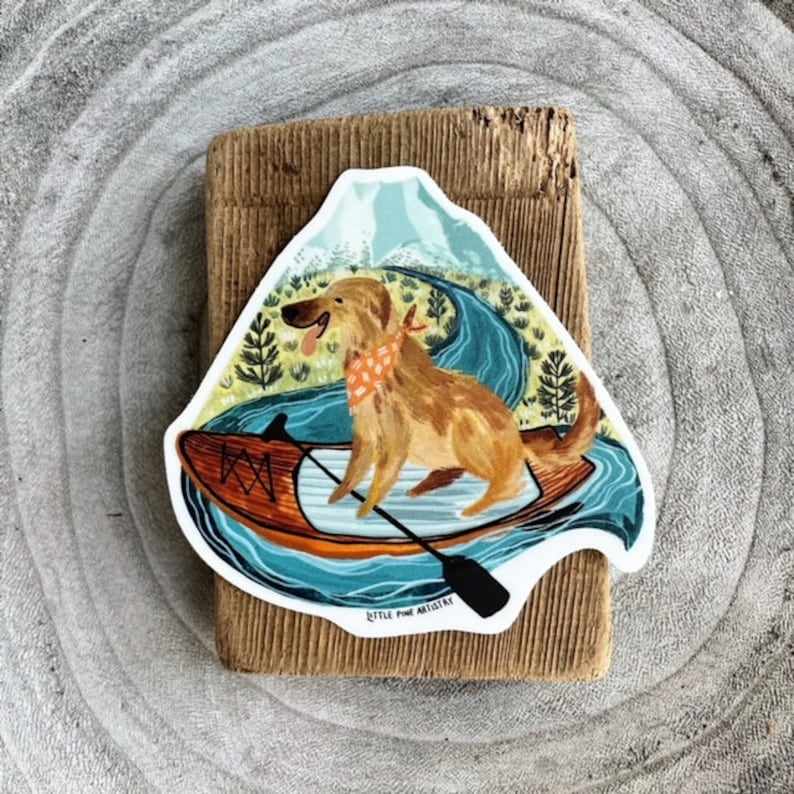 Paddle Board Pup Sticker Premium Die Cut Vinyl Stickers - Etsy