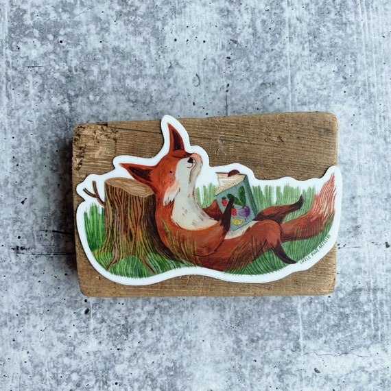 Reading Fox Sticker Premium Die Cut Vinyl Stickers for - Etsy