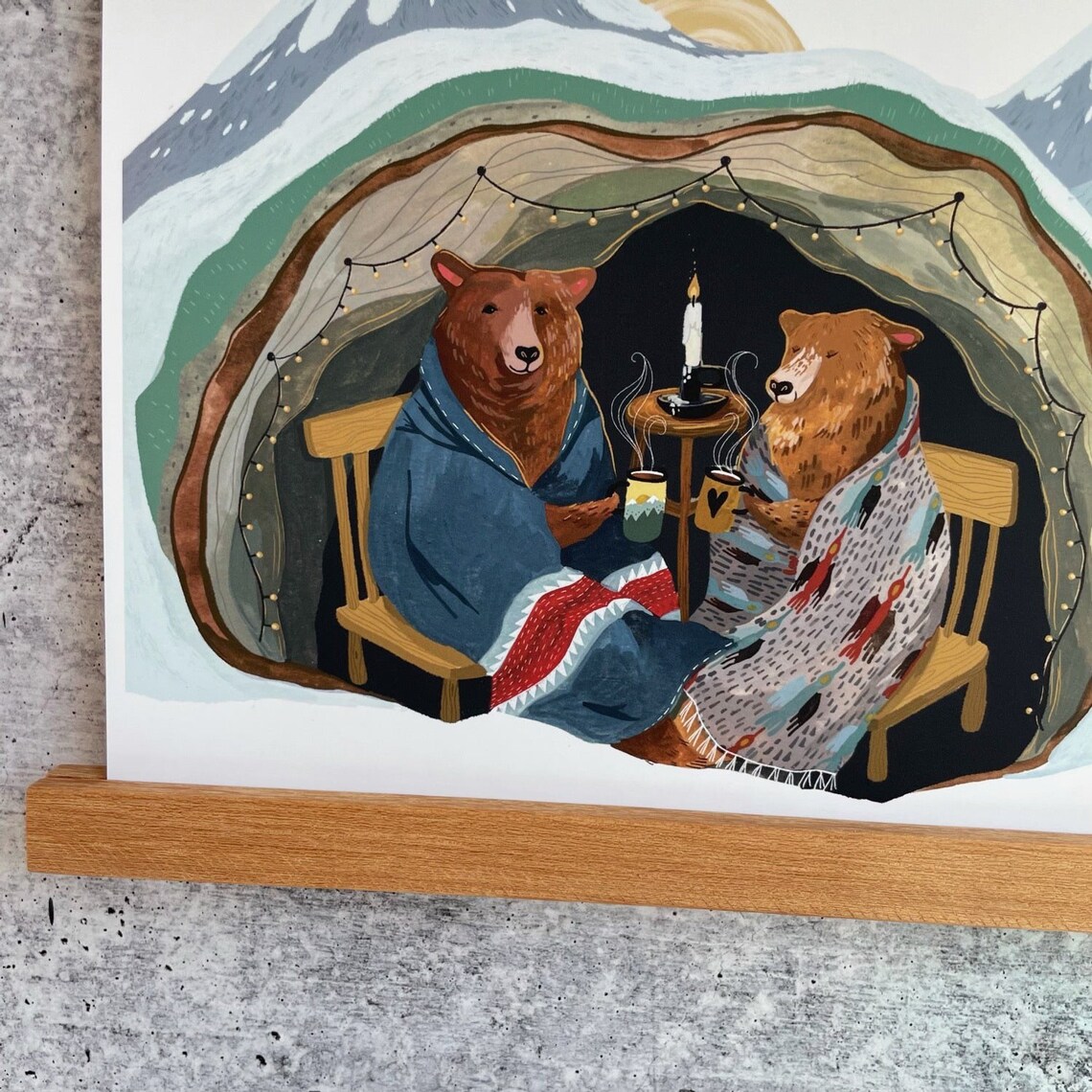 Hibernate and Chill Print Watercolor Art Print Woodland | Etsy