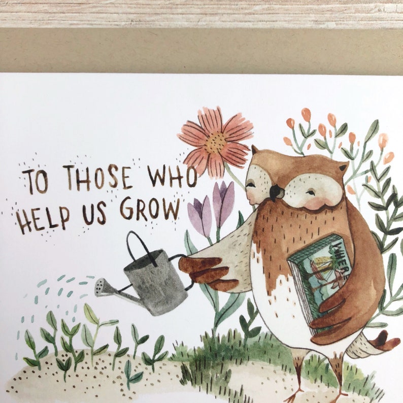 Help Us Grow Card Teacher Appreciation Cards Woodland - Etsy