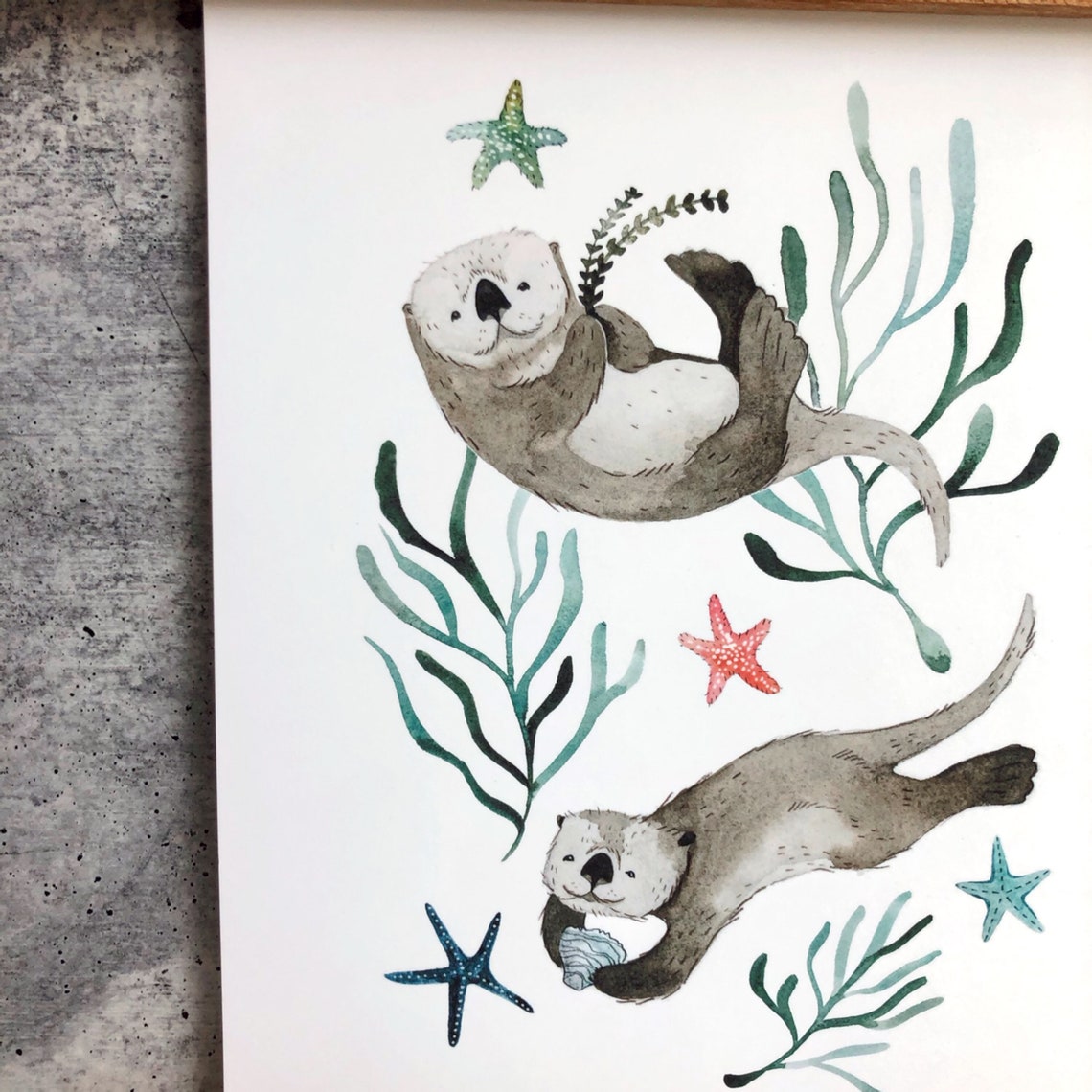 Pacific Pups Print | Watercolor Art Print | Woodland Wall Art ...