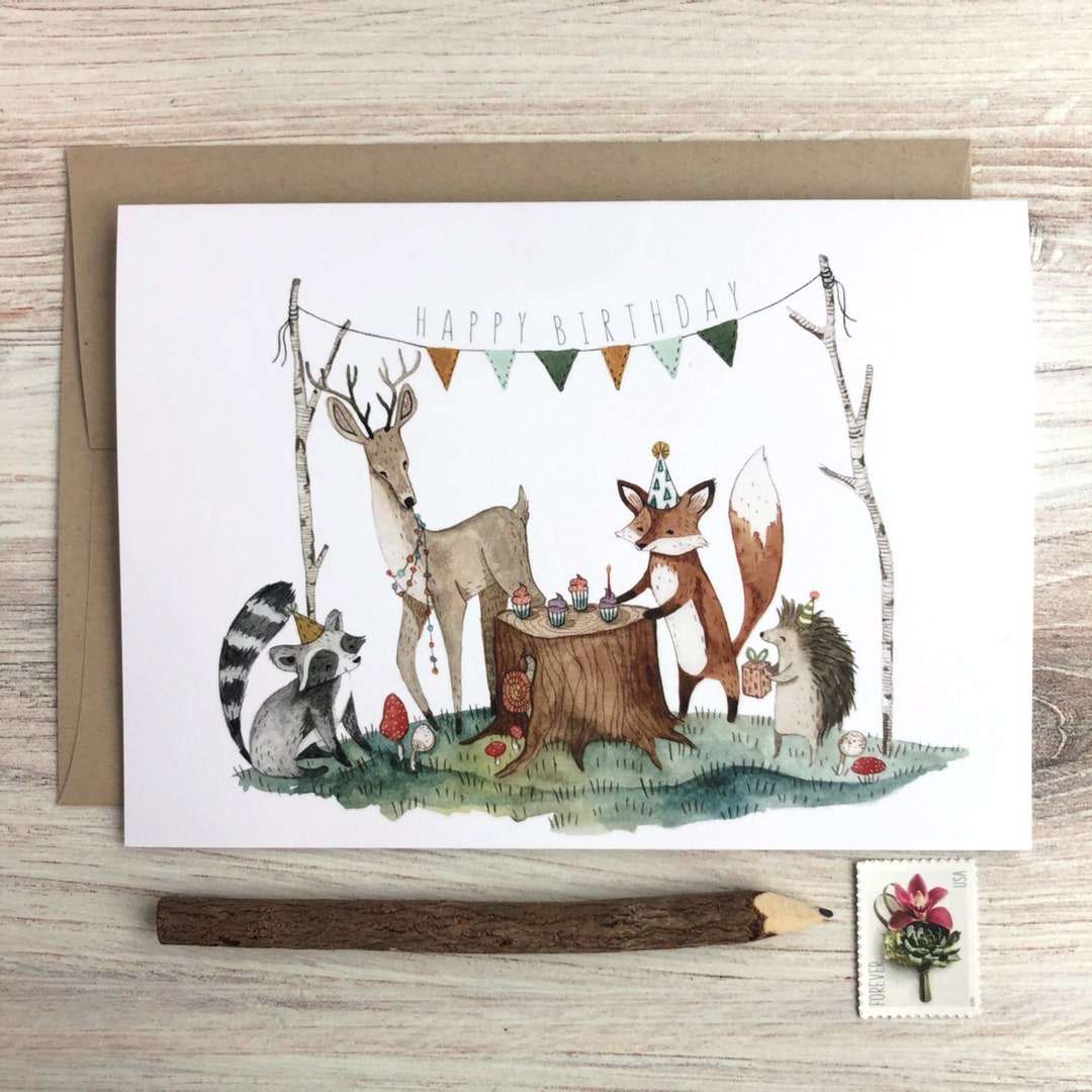Woodland Birthday Card | Happy Birthday Cards | Outdoor Cards, Woodland ...
