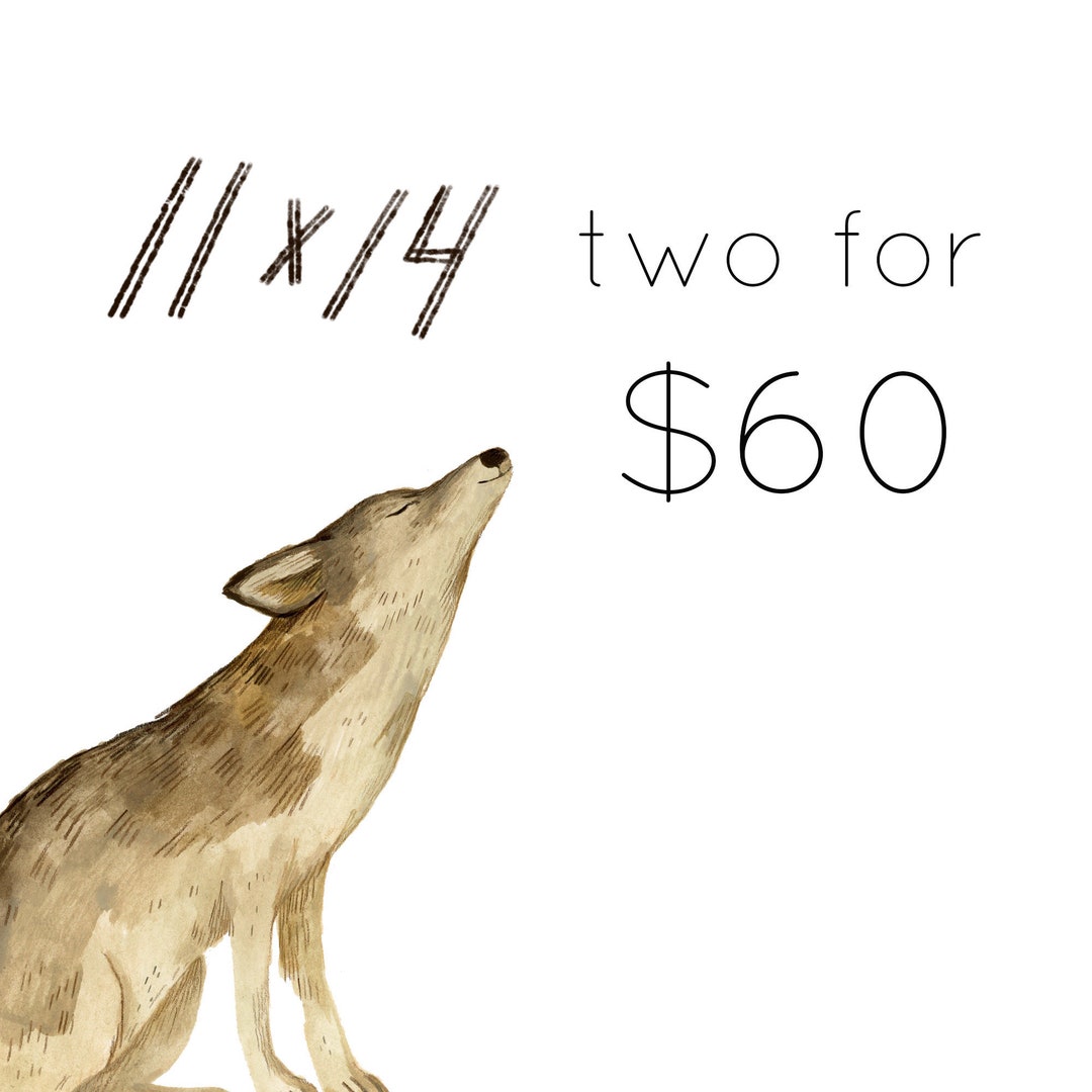 2 Prints for 60 (11x14) | Watercolor Art Print | Woodland Wall Art ...