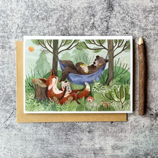 Woodland Animal Card - Etsy