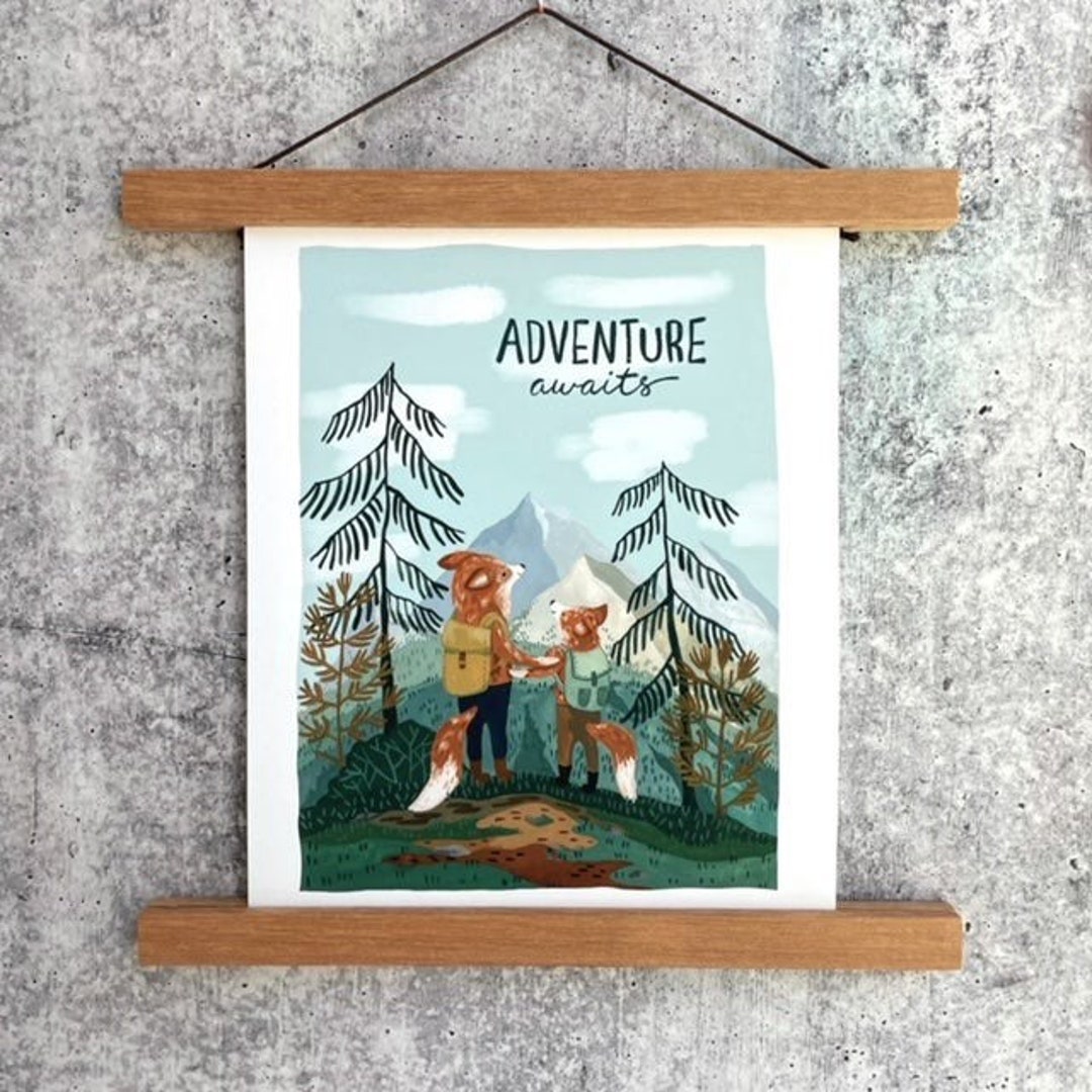 Adventure Awaits Print | Watercolor Art Print | Woodland Wall Art ...