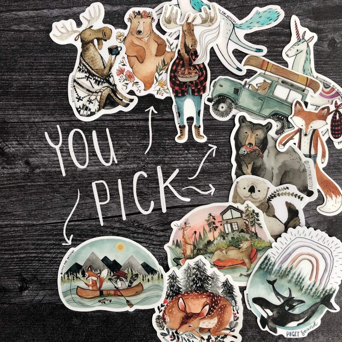 You Pick Sticker Pack Custom Amount of Premium Animal - Etsy