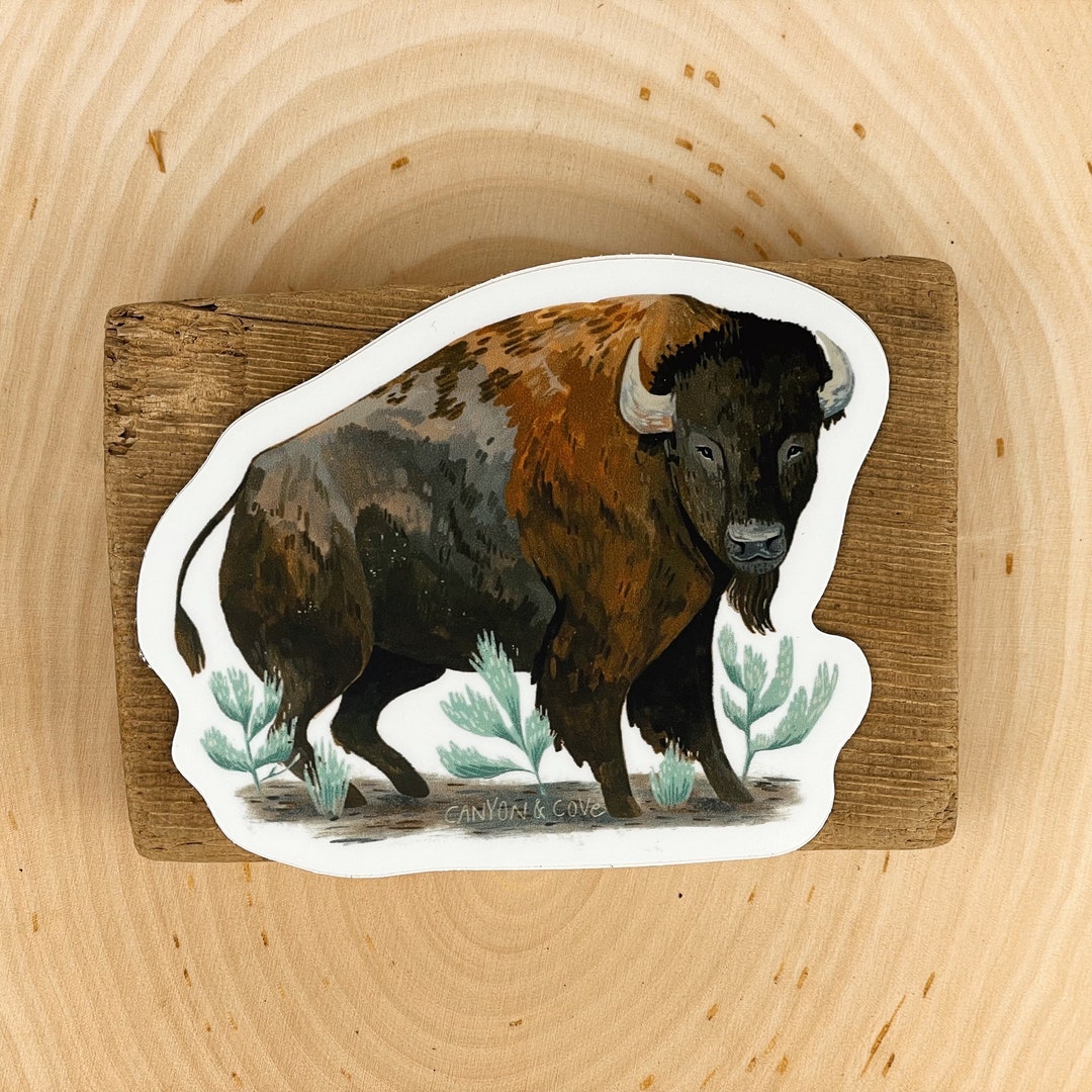 Sagebrush Bison Sticker | Premium Die Cut Vinyl Stickers | for Laptops ...