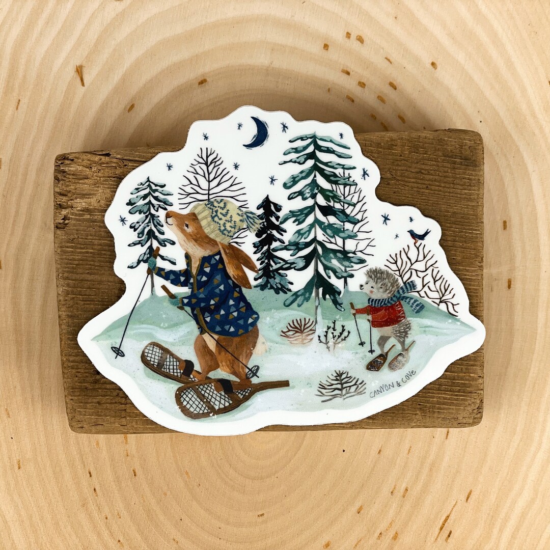 Alpine Snowshoeing Sticker | Premium Die Cut Vinyl Stickers | for ...