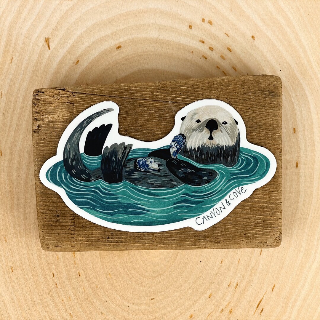 Playful Otter Sticker | Premium Die Cut Vinyl Stickers | for Laptops ...