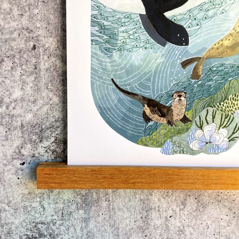 San Juan Orca Print Gouache Art Print Woodland Wall Art - Etsy