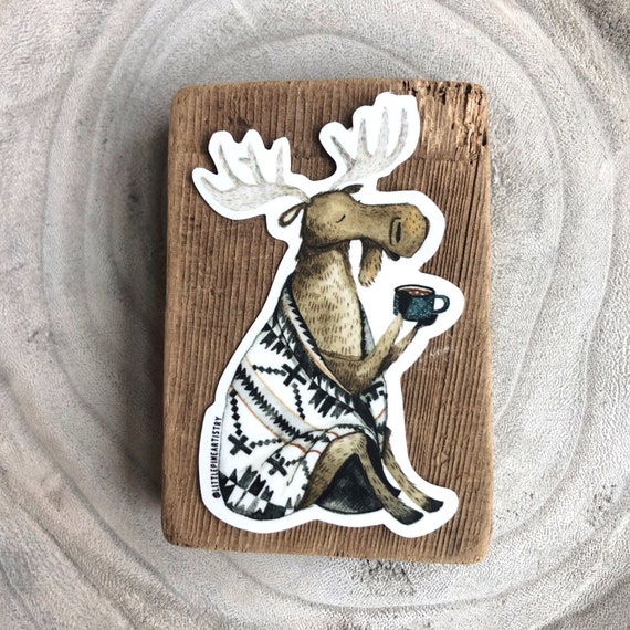 Cozy Moose Sticker Premium Die Cut Vinyl Stickers for - Etsy