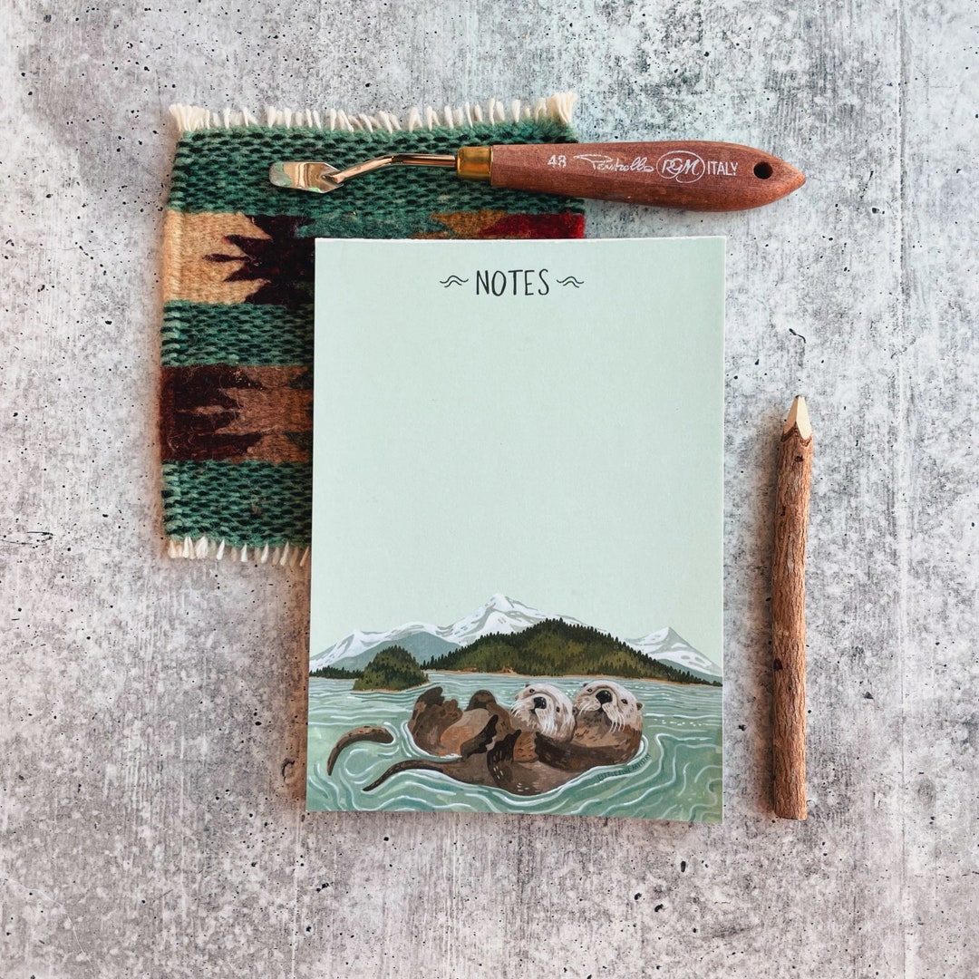 Island Otter Notepad | Ocean Notepads | Animal Notepads | Ocean ...