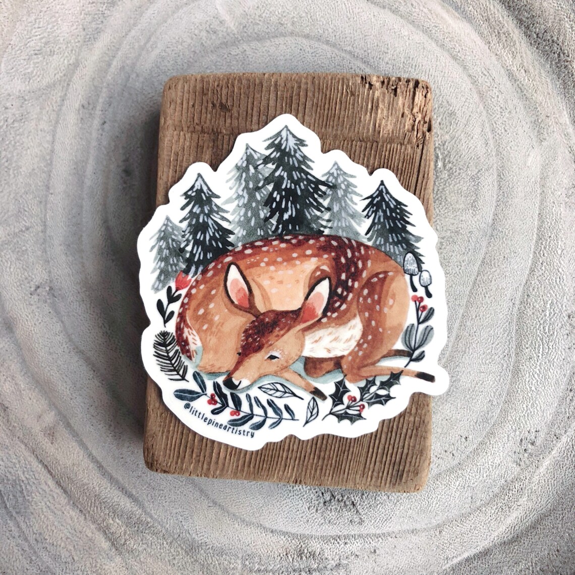 Winter Fawn Sticker Premium Die Cut Vinyl Stickers for - Etsy