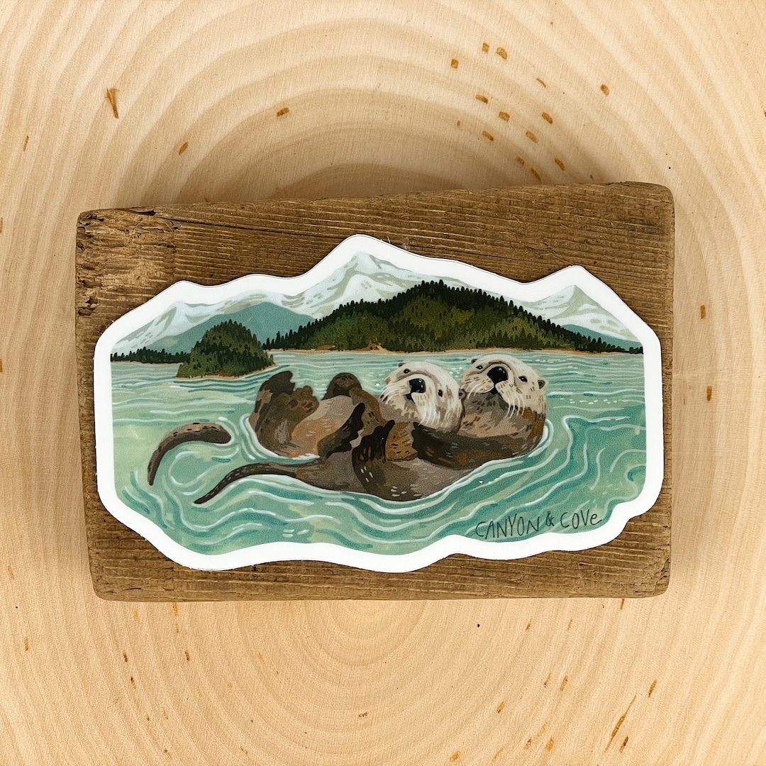 Island Otter Sticker | Premium Die Cut Vinyl Stickers | for Laptops ...