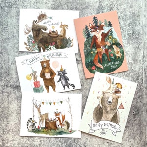 SPECIAL - Birthday Card Pack of Five Cards | Woodland Birthday Card ...