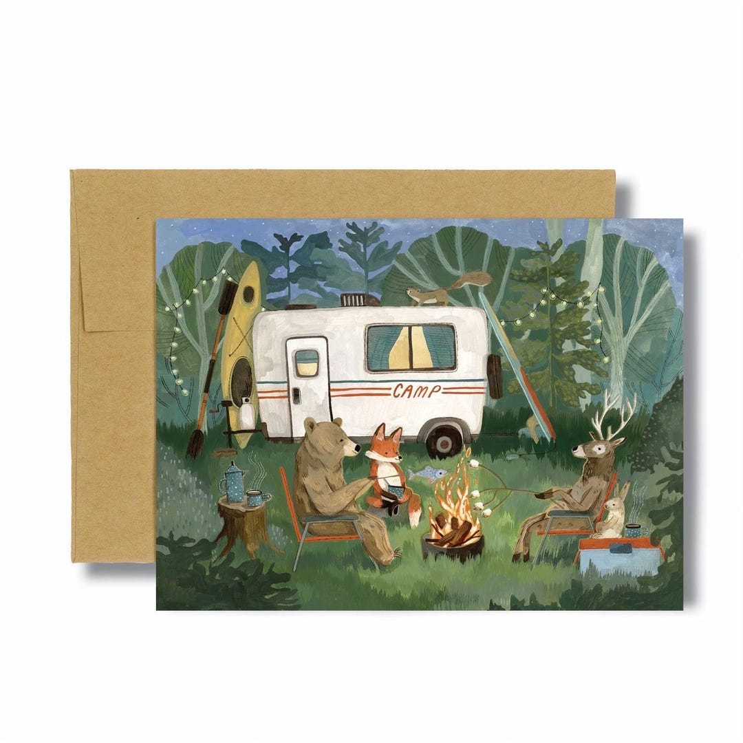 Camper Life Card | Outdoors Cards, Woodland Animal Cards, Van Cards ...