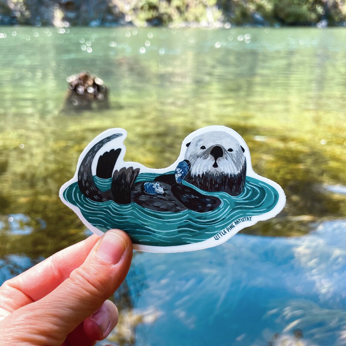 Playful Otter Sticker | Premium Die Cut Vinyl Stickers | for Laptops ...