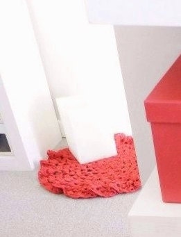 Cotton Red Rug Handknit Rug Round Rug Romantic Style Doily - Etsy