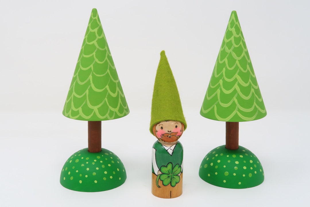 Lucky Gnome, St Patrick's Day Gnome, 4 Leaf Clover Gnomes, Leprechaun ...