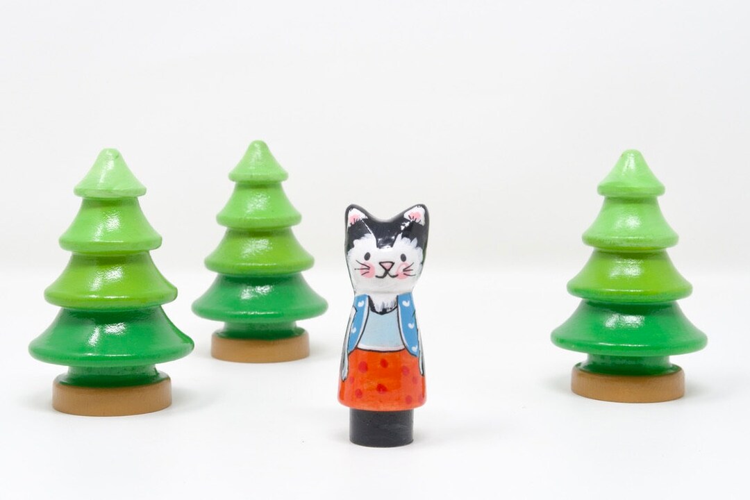 Kitty Lu Lu, Kitty Peg Doll, Wooden Kids Toy, Handmade Kids Toy, Wooden ...