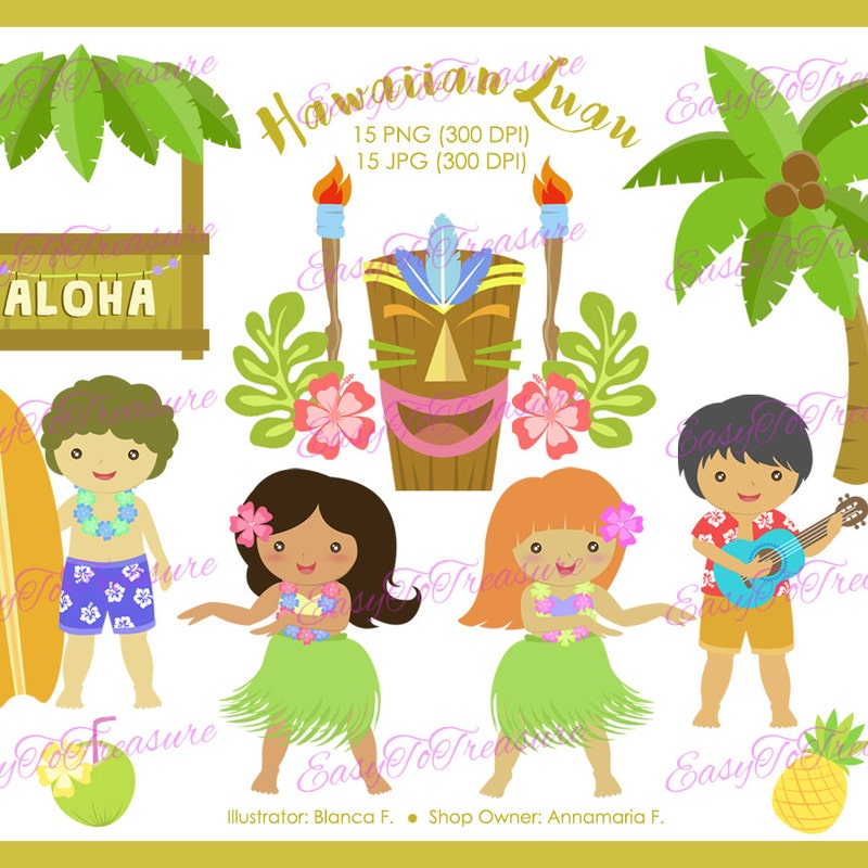 Luau Clipart - Etsy