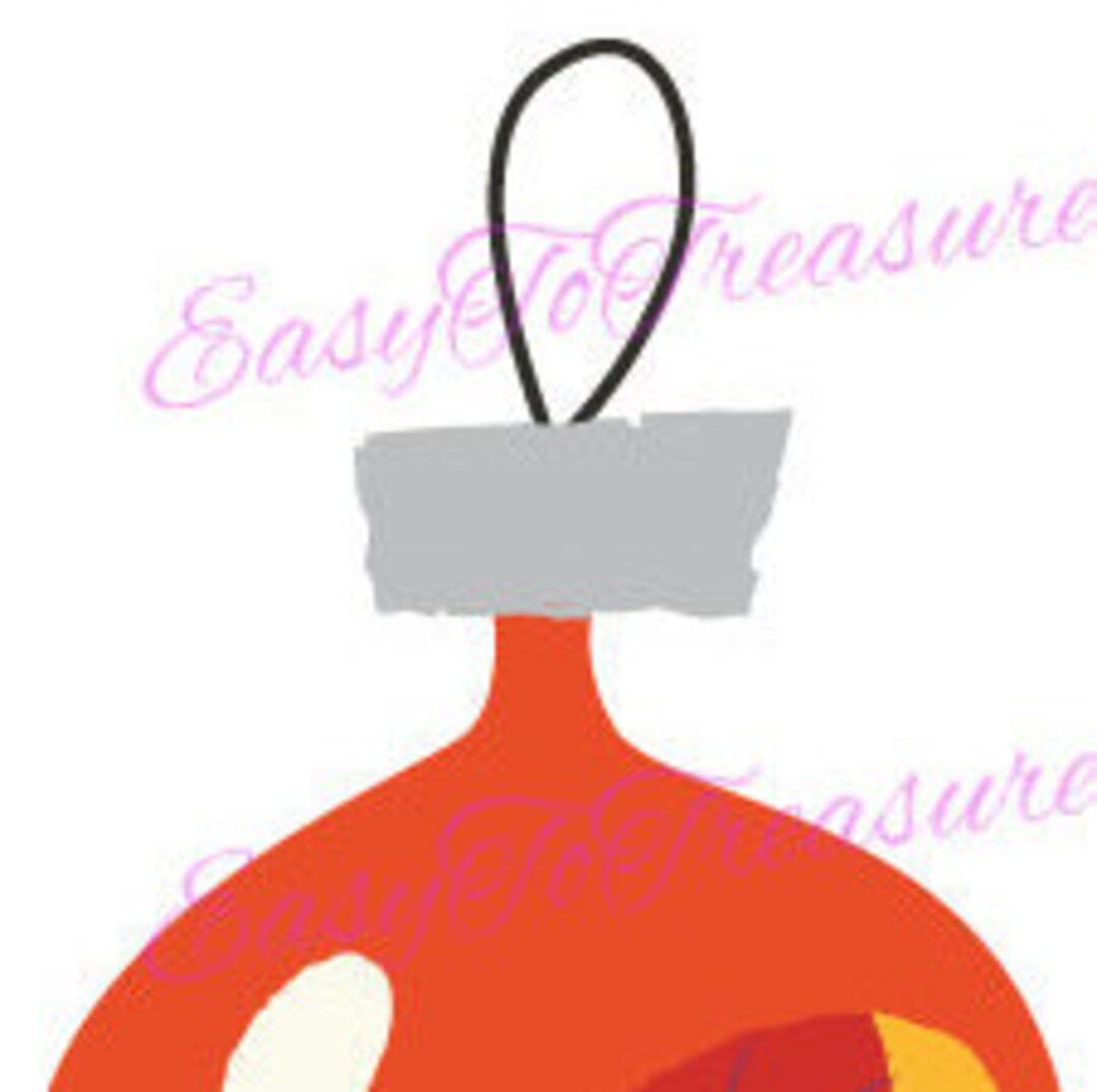 Digital Download Clipart – Red Christmas Tree Ornament Clipart Design ...