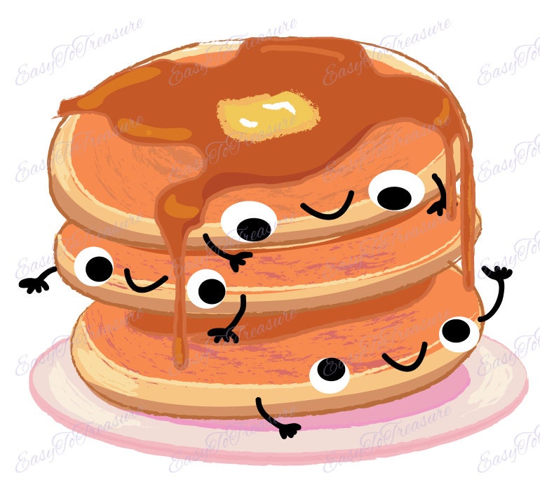 Digital Download Clipart – Stack of Pancakes, Hot Cakes, Breakfast Food ...