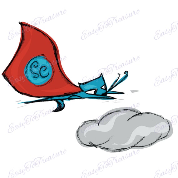 Digital Download Clipart Super Cat Flying in the Clouds JPEG | Etsy