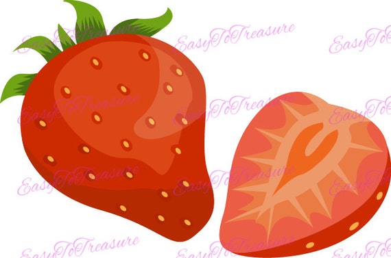Digital Download Clipart Strawberry Fruit JPEG and PNG Files | Etsy
