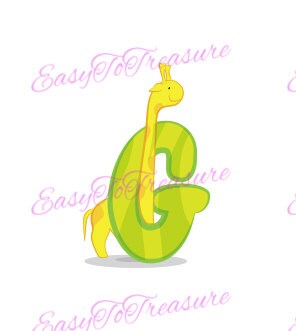 Digital Download Clipart – Alphabet Animal Giraffe JPEG and PNG Files ...