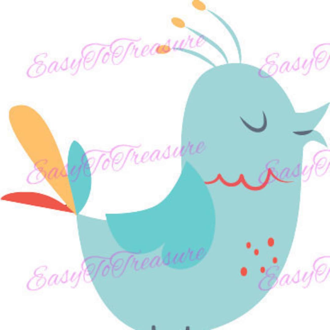 Teal Love Birds Clipart