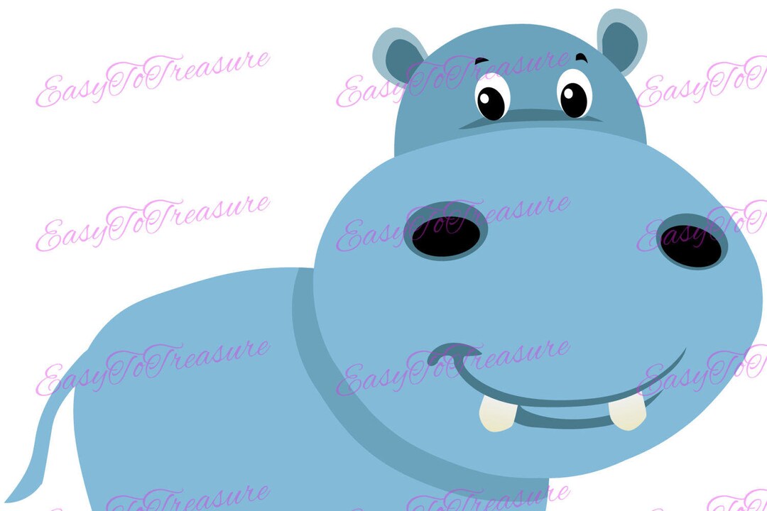 Digital Download Clipart – Hippo Jungle Animal JPEG and PNG Files - Etsy