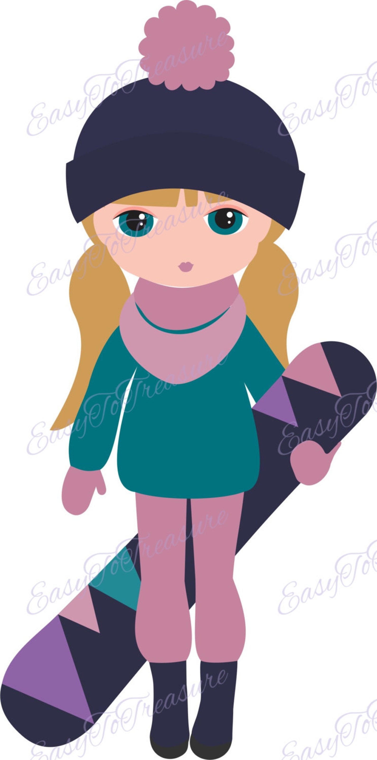 Digital Download Clipart Variety of 7 Winter Girls Clipart - Etsy