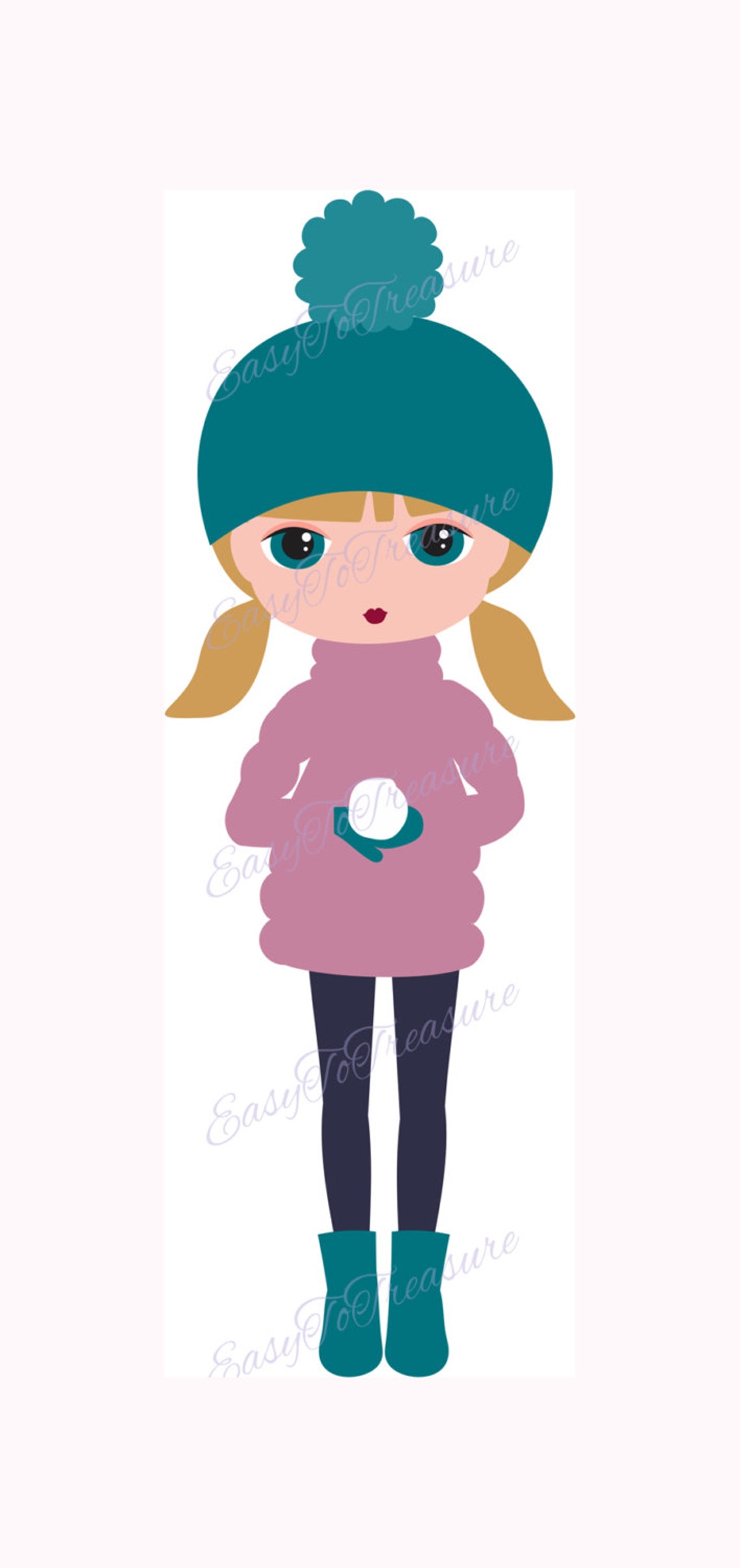Digital Download Clipart Variety of 7 Winter Girls Clipart - Etsy
