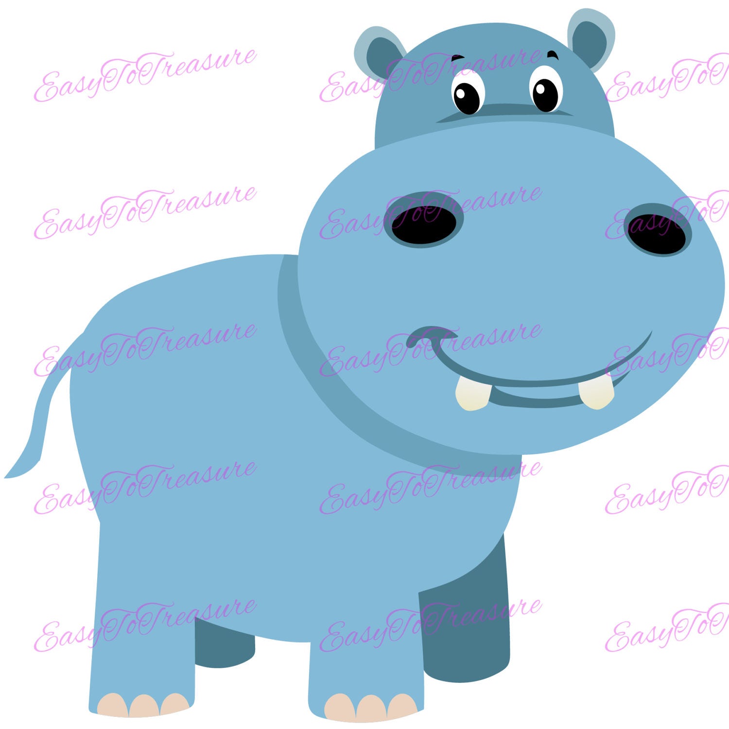 Digital Download Clipart Hippo Jungle Animal JPEG and PNG - Etsy