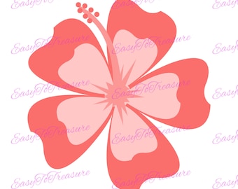 Hibiscus Digital Clipart Hawaiian Flower Clipart - Etsy