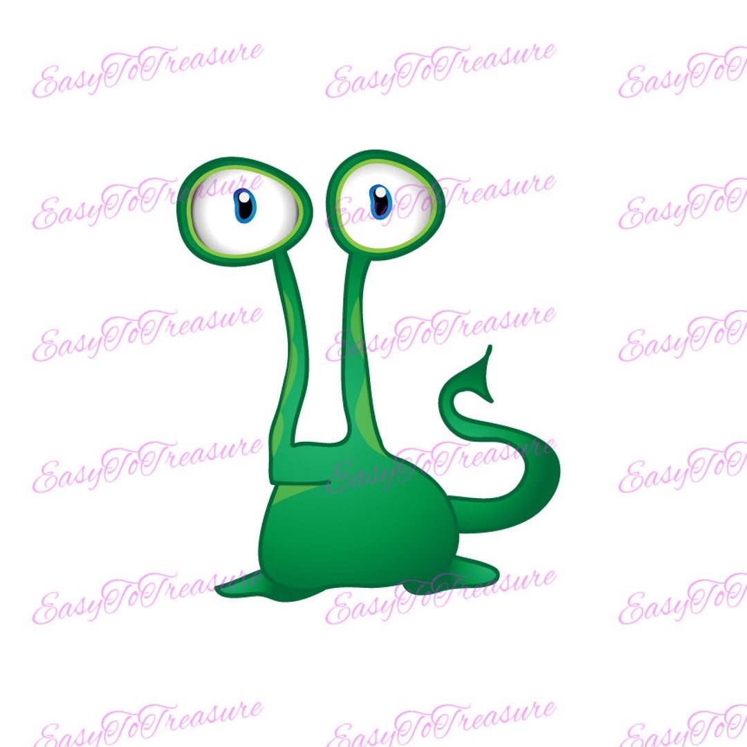 Digital Download Clipart – Green Two Eyed Alien JPEG and PNG Files - Etsy