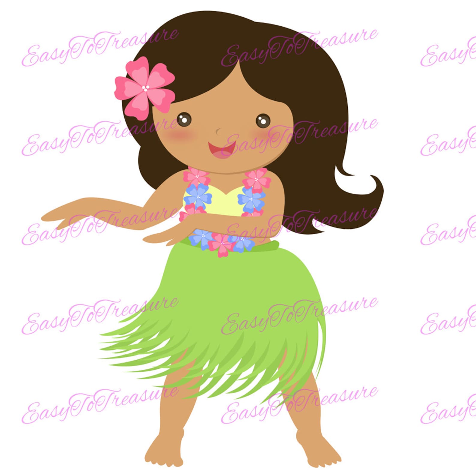 Digital Download Clipart – Hawaiian Girl Dancing Hawaiian Luau JPEG and ...