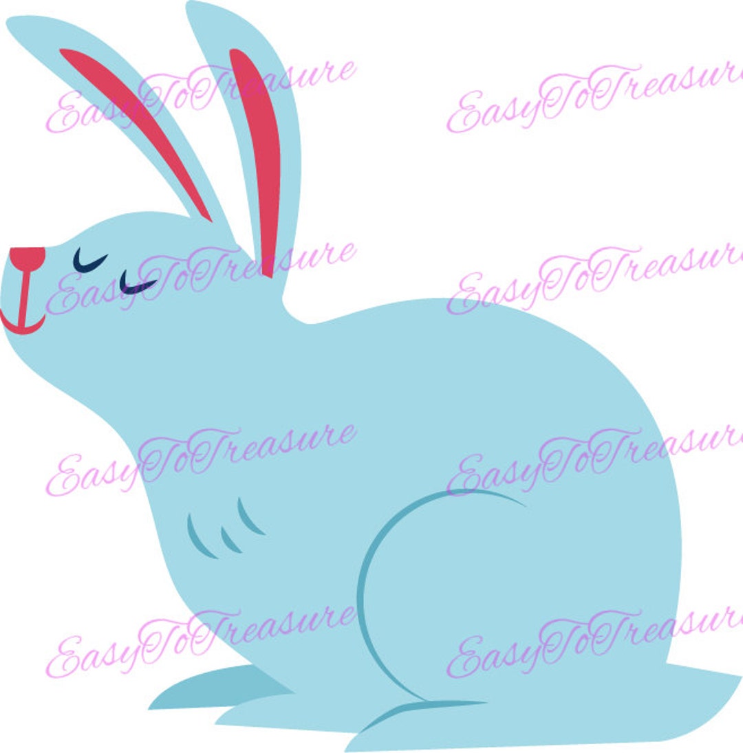 Digital Download Clipart – Blue Easter Bunny JPEG and PNG Files - Etsy