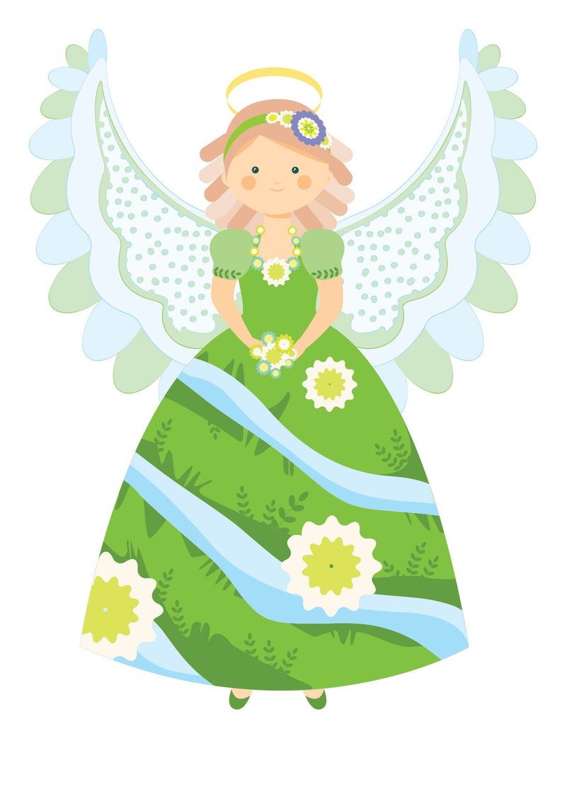 Digital Download Clipart Spring Angel Clip Art spring Colors Angel ...