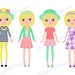 Printable Paper Doll, Fashion Clipart, Girl Clipart, Paper Doll Clipart ...