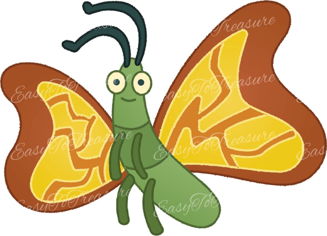 Digital Download Clipart – Beautiful Butterfly Bug JPEG and PNG Files ...