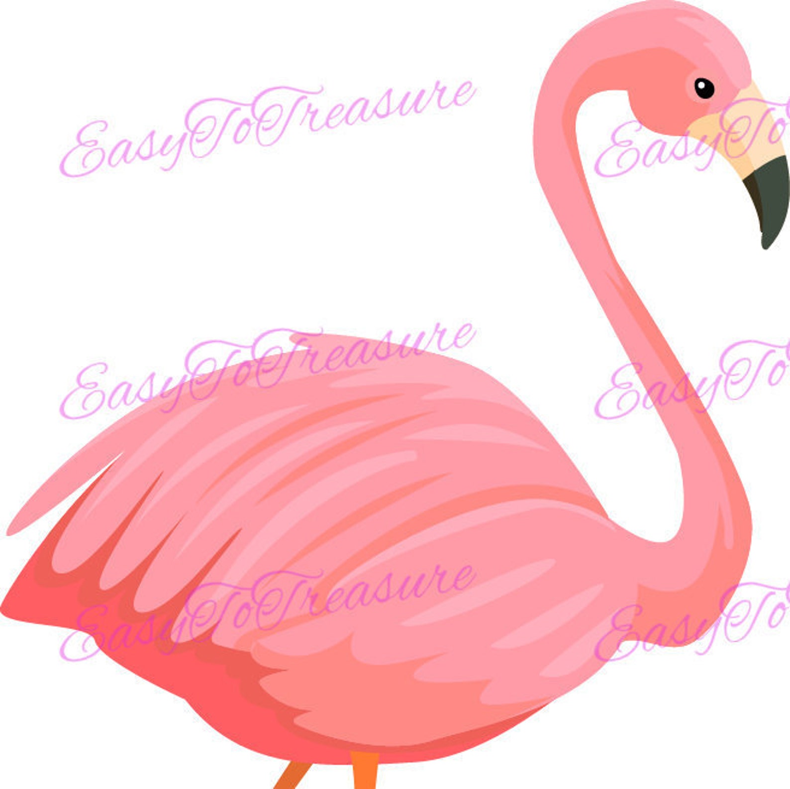 Flamingo Clipart, Bird Clip Art, Summer Clipart, Tropical Clipart ...