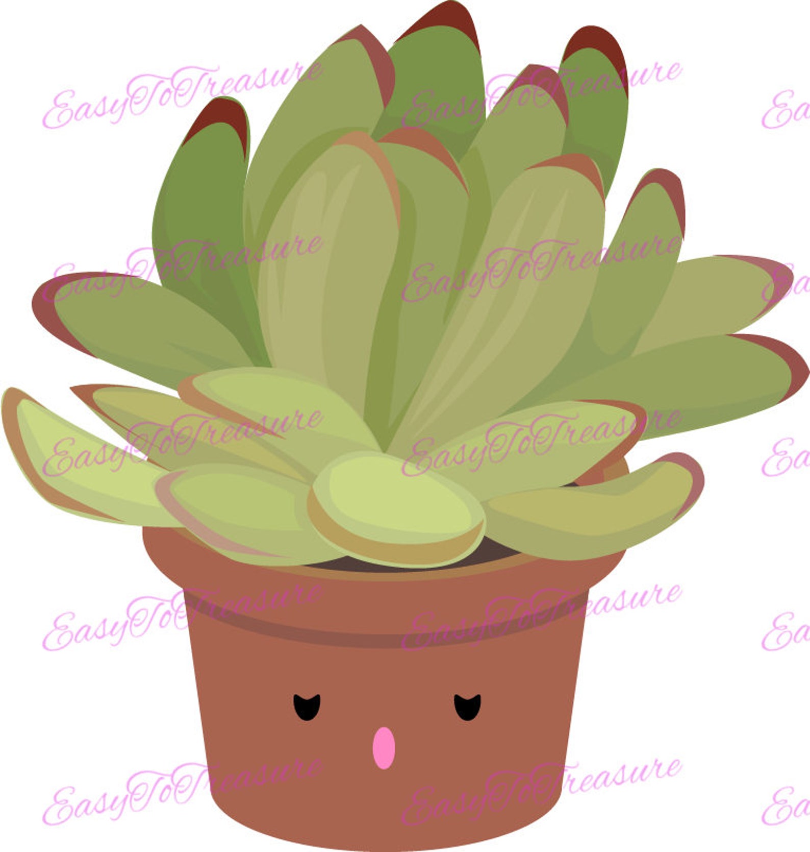 Digital Download Clipart – 10 Cactus Succulent Plants Clipart Group ...