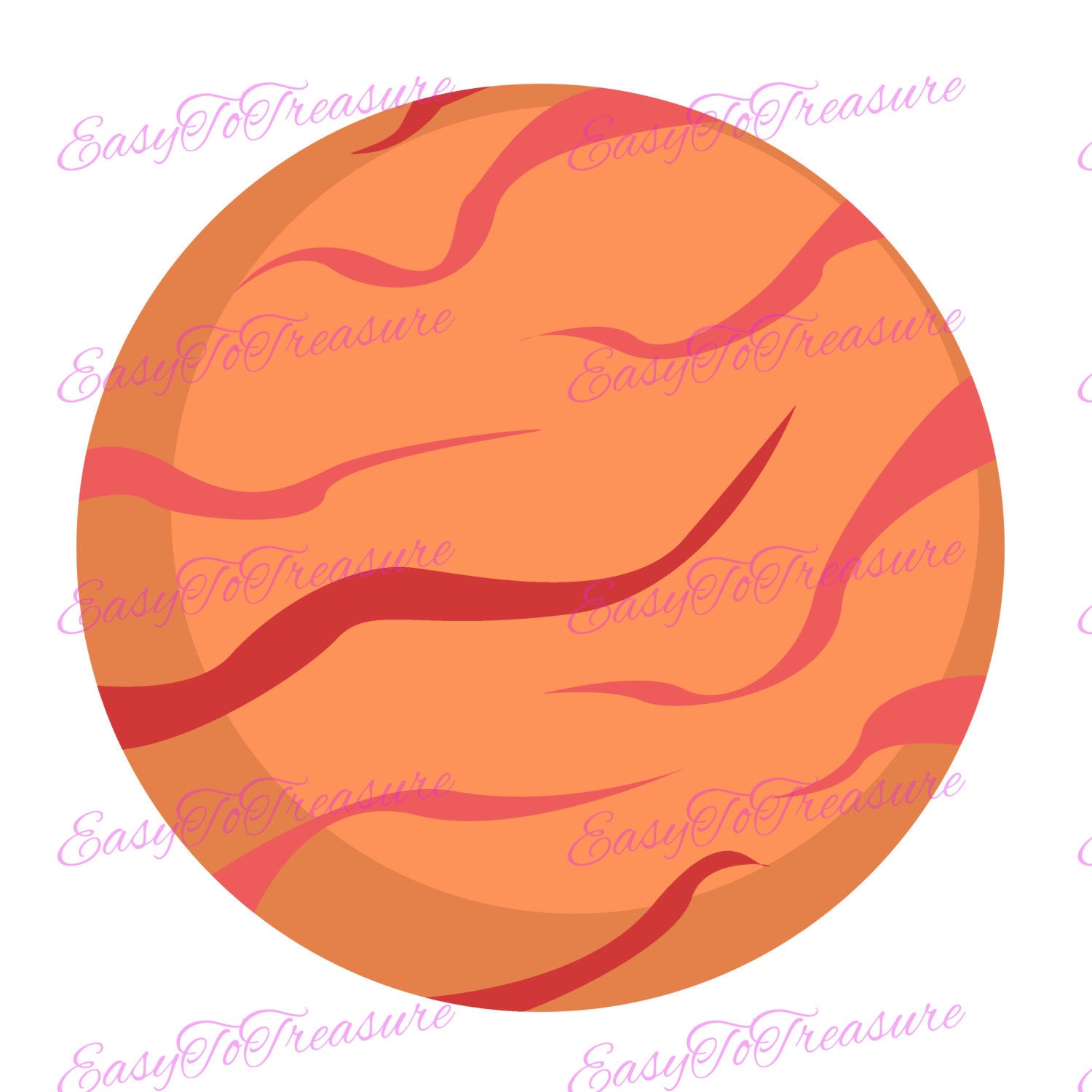 Digital Download Clipart – Red Planet Mars and Outer Space JPEG and PNG ...
